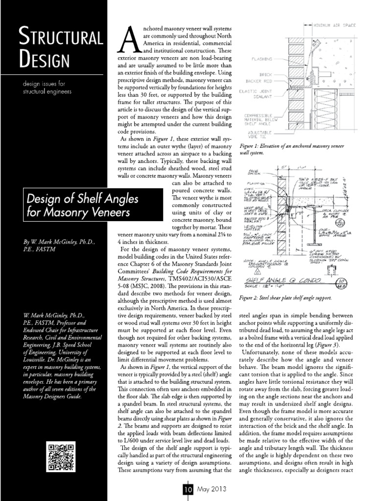 Design of Shelf Angles for Masonry Veneers SD magazine | PDF | Chess ...