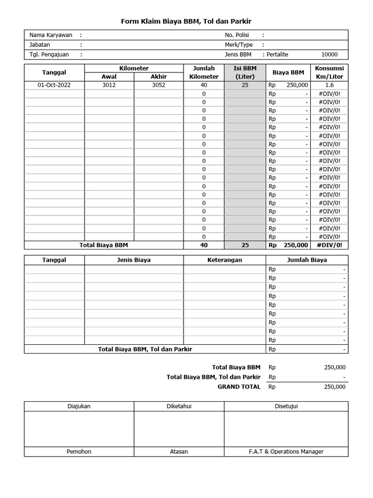 Form Klaim BBM | PDF