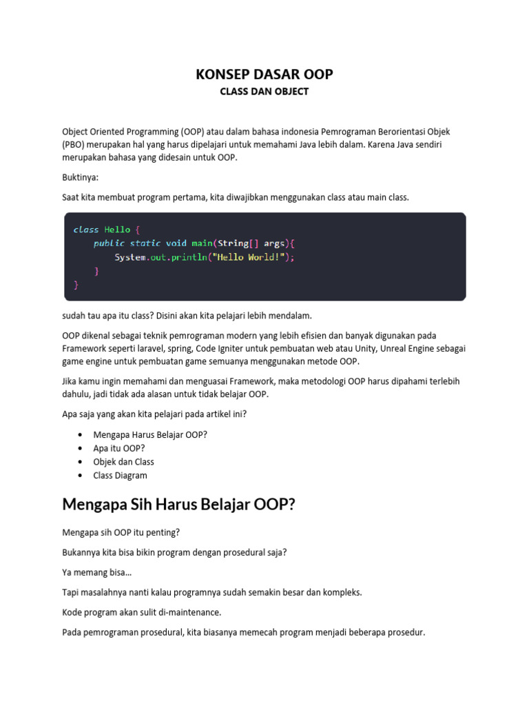 Konsep Class Dan Object | PDF