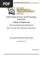 Continuous Distillation Column Lab Report | PDF | Distillation | Process Engineering
