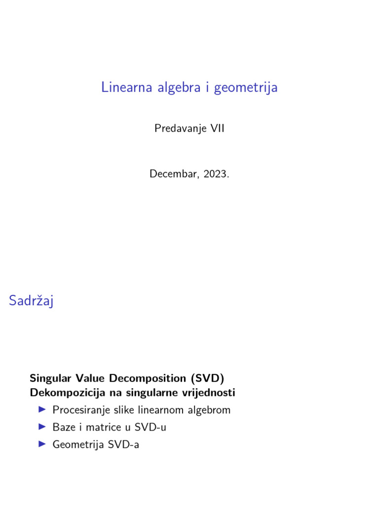 LAG Predavanje VII Copy | PDF
