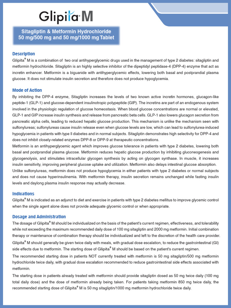 Glipita M | PDF | Insulin | Diabetes