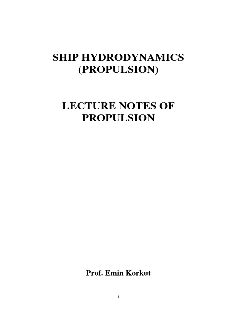 Ship Hydrodynamics - Lecture - Notes - Part - 1 - Modern - Propulsion ...