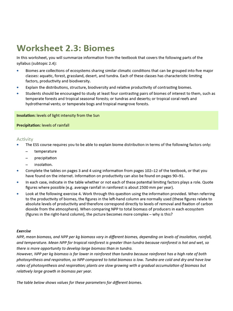 Biomes | PDF