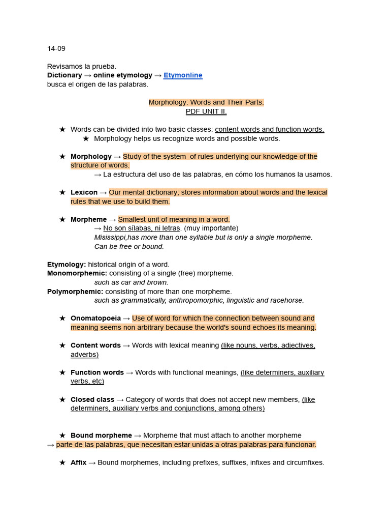 Morphology - UNIT II-1 | PDF | Word | Morphology (Linguistics)