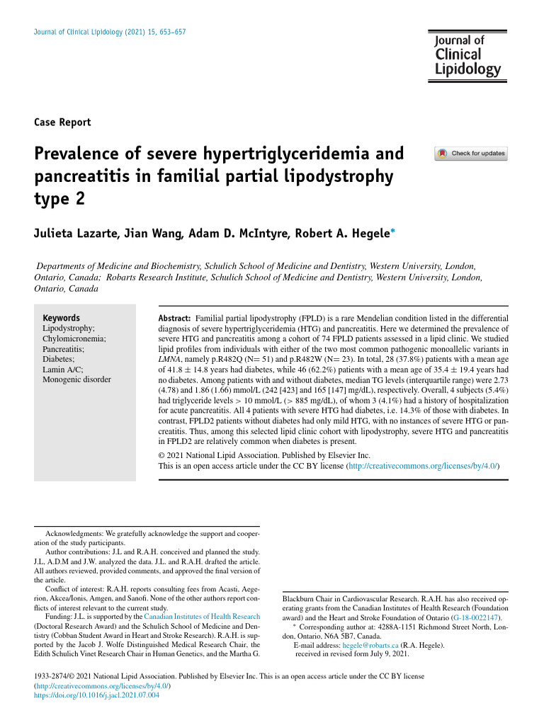 Prevalence of Severe Hypertriglyceridemia and Panc | PDF | Science & Mathematics
