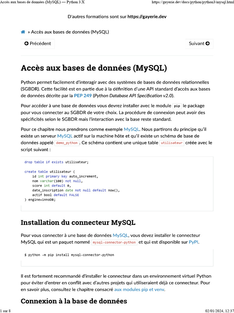 Python Mysql | PDF