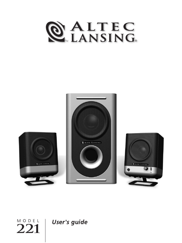 Altec Lansing 221 User`s guide | PDF