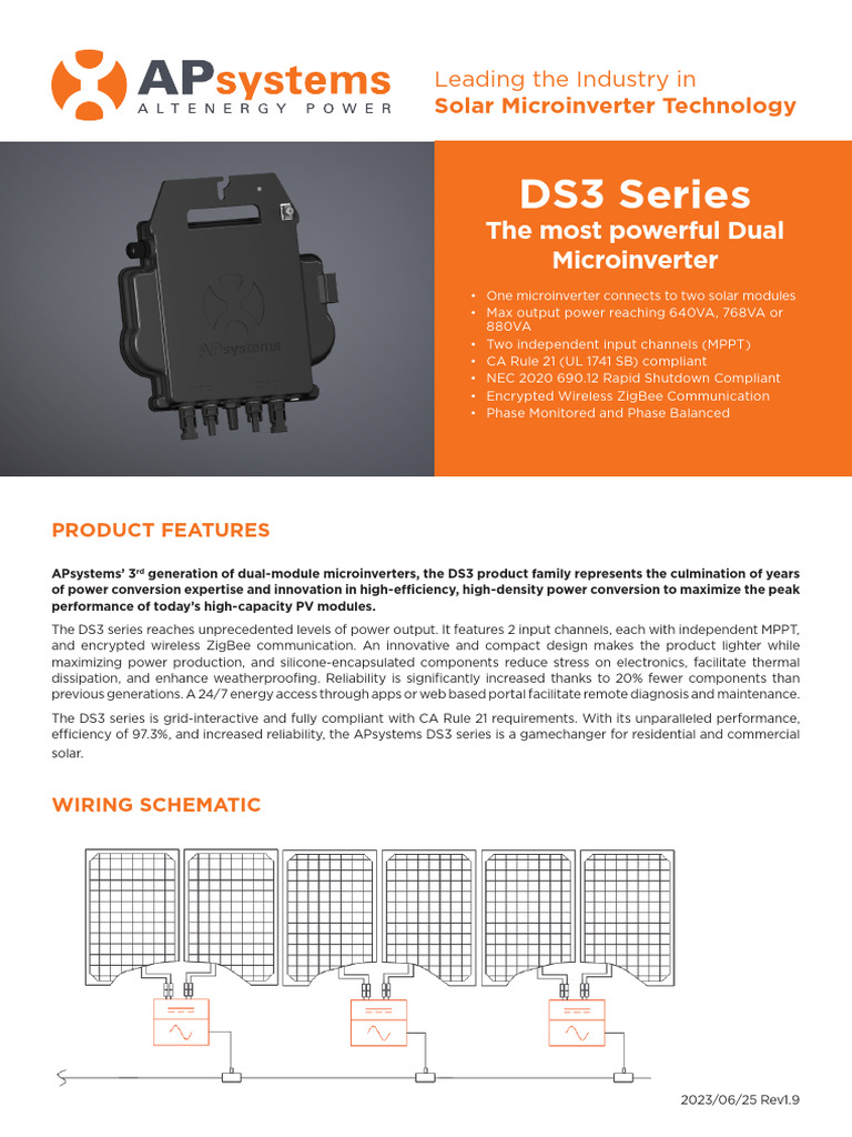 APsystems Microinverter DS3 Series For North America Datasheet - Rev1.9 ...