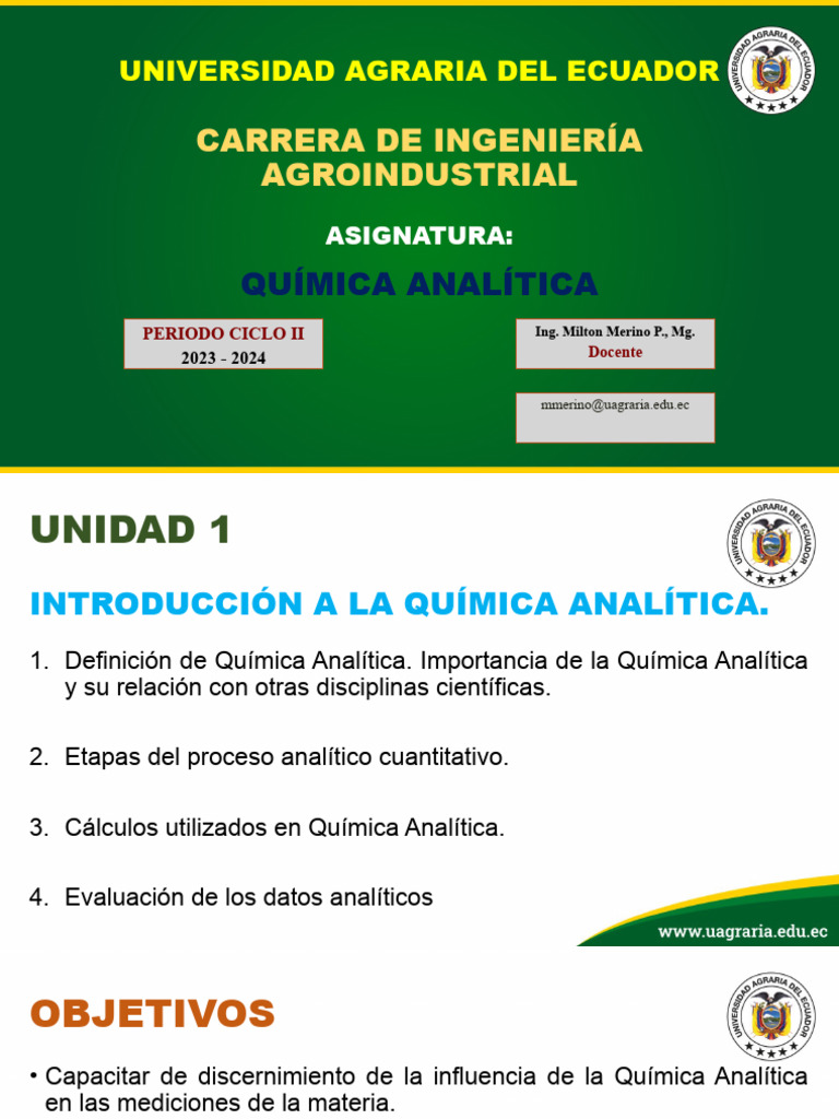 Unidad 1. Introducción A La Química Anal Tica | PDF | Ciencia y matemáticas