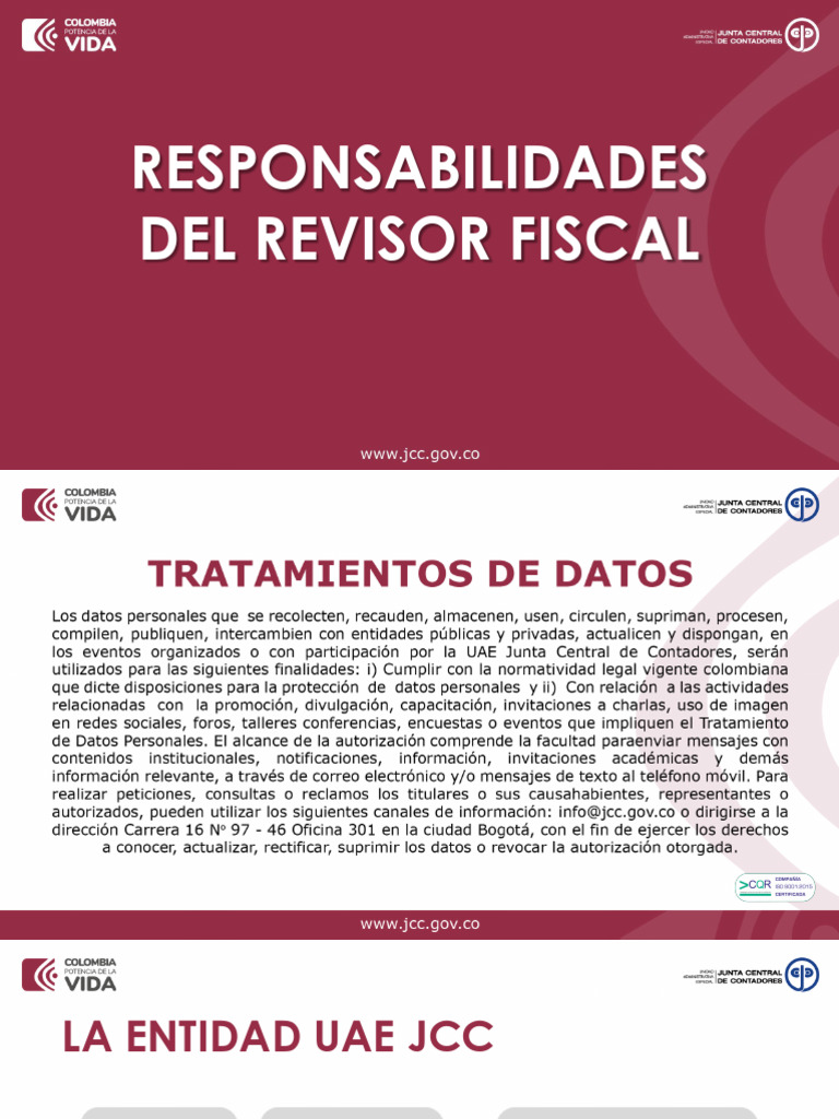 Presentación Revisoria Fiscal Pdf Contador Fiscal