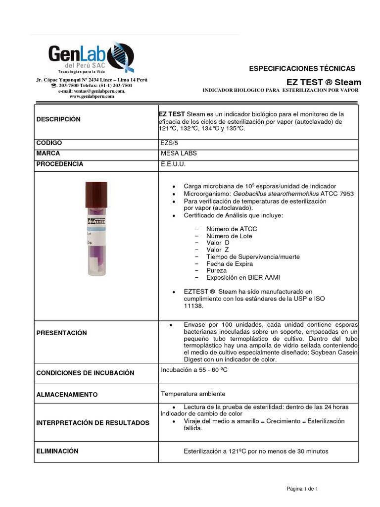 EZtest | PDF | Esterilización (Microbiología) | Microbiología