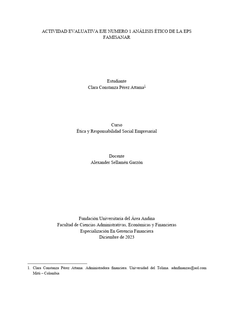 Actividad Eje 1 Etica | PDF