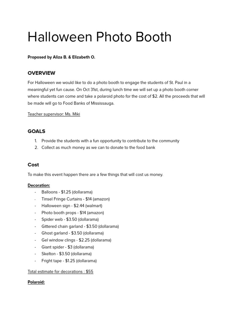 Photo Booth Proposal PDF | PDF