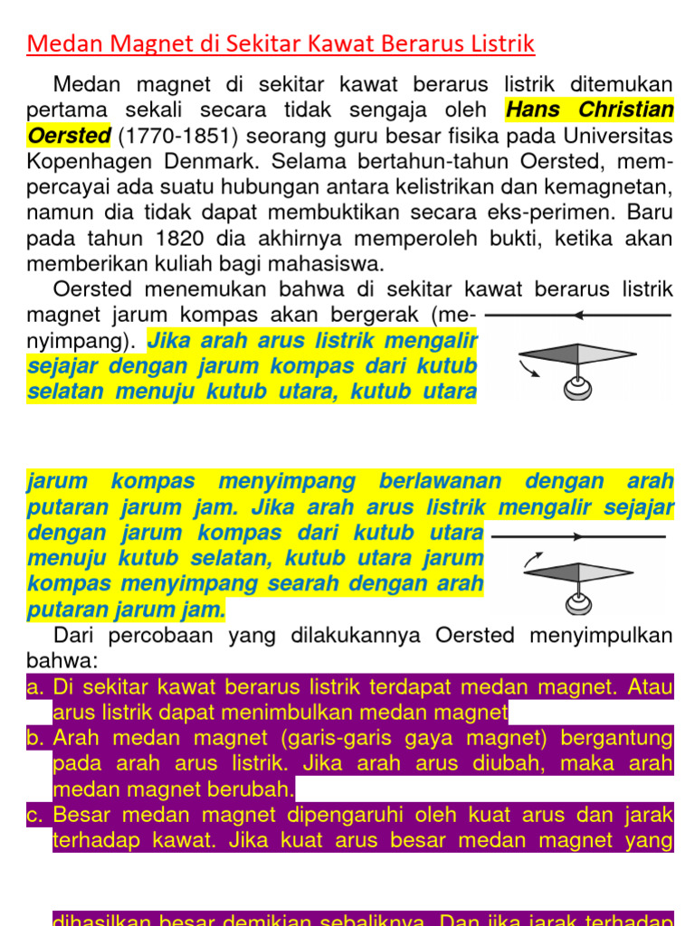 Penemuan Medan Magnet Oersted | PDF | Perjalanan | Sains & Matematika