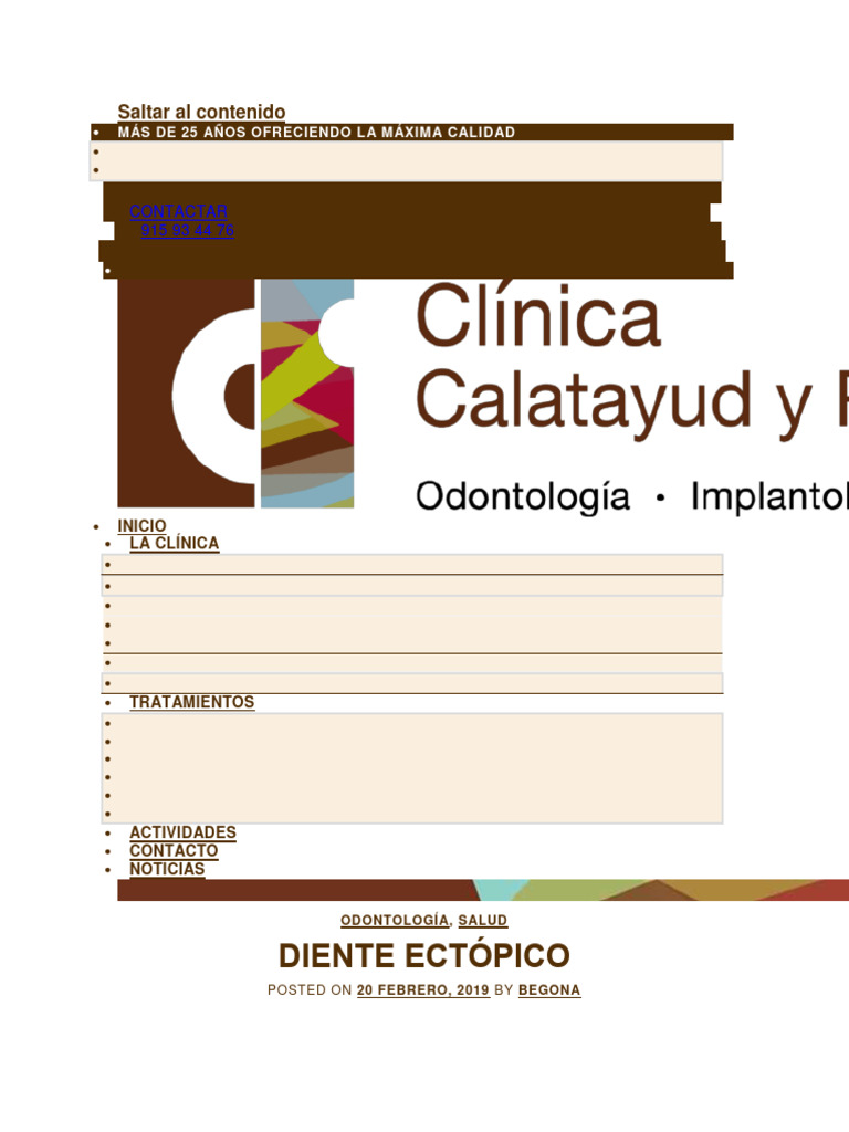 Dientes Ectópicos: Causas y Tratamiento | PDF