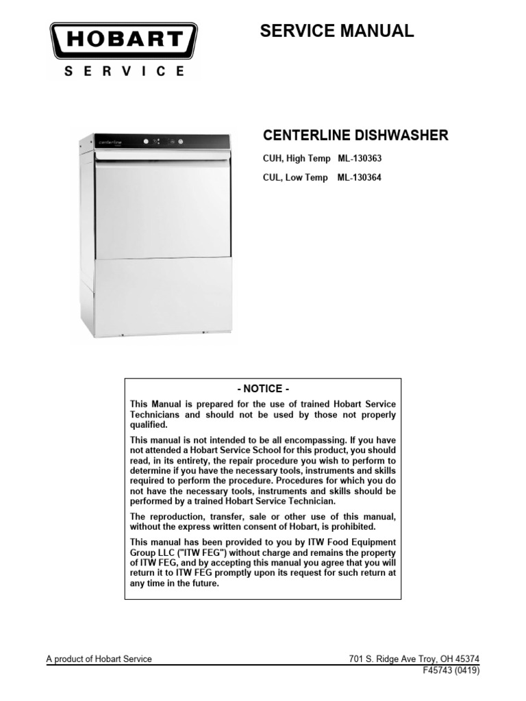 Hobart | PDF | Dishwasher | Thermostat