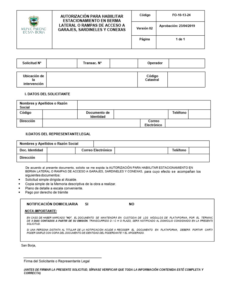 Fo 10 13 24 Aut. Berma Lateral o Rampas de Acceso A Garaje | PDF ...