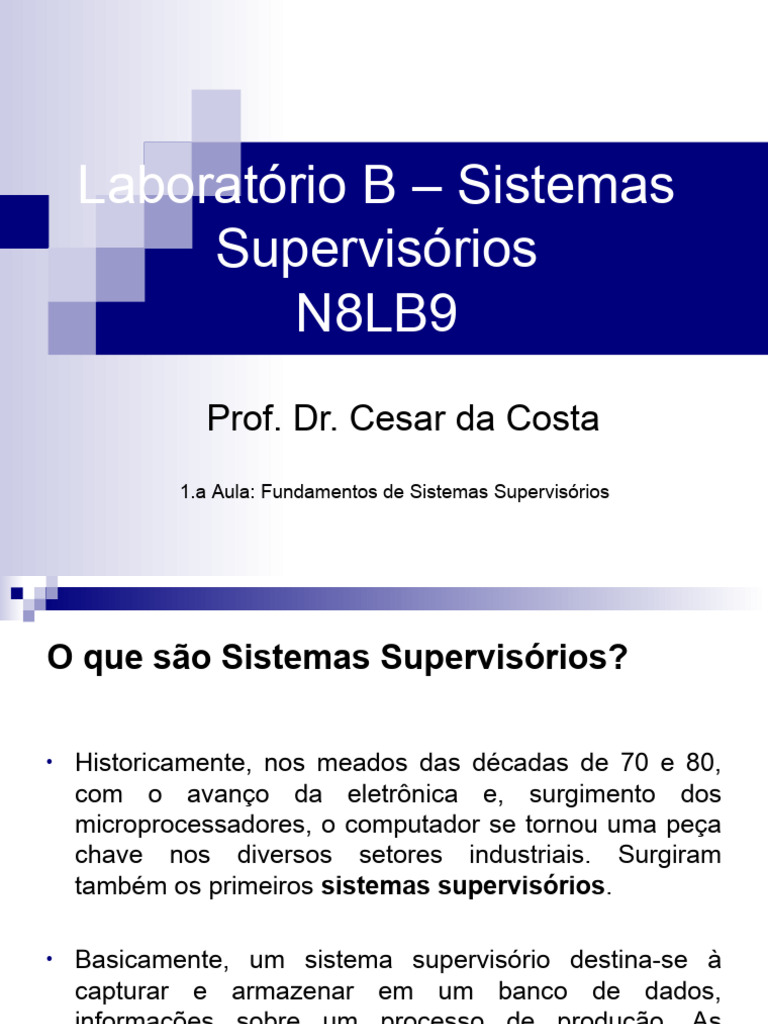 1.a Aula - N8LB9 - Fundamentos de Sistema Supervisorio | PDF | Scada ...