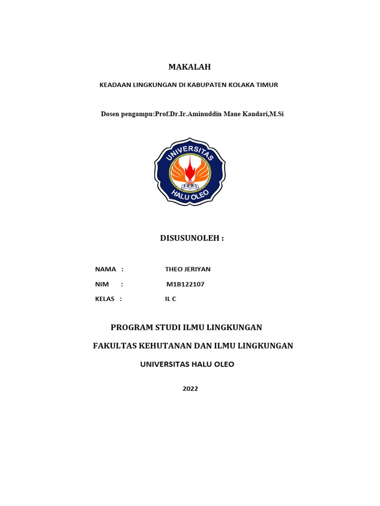 Lingkungan Kolaka Timur | PDF