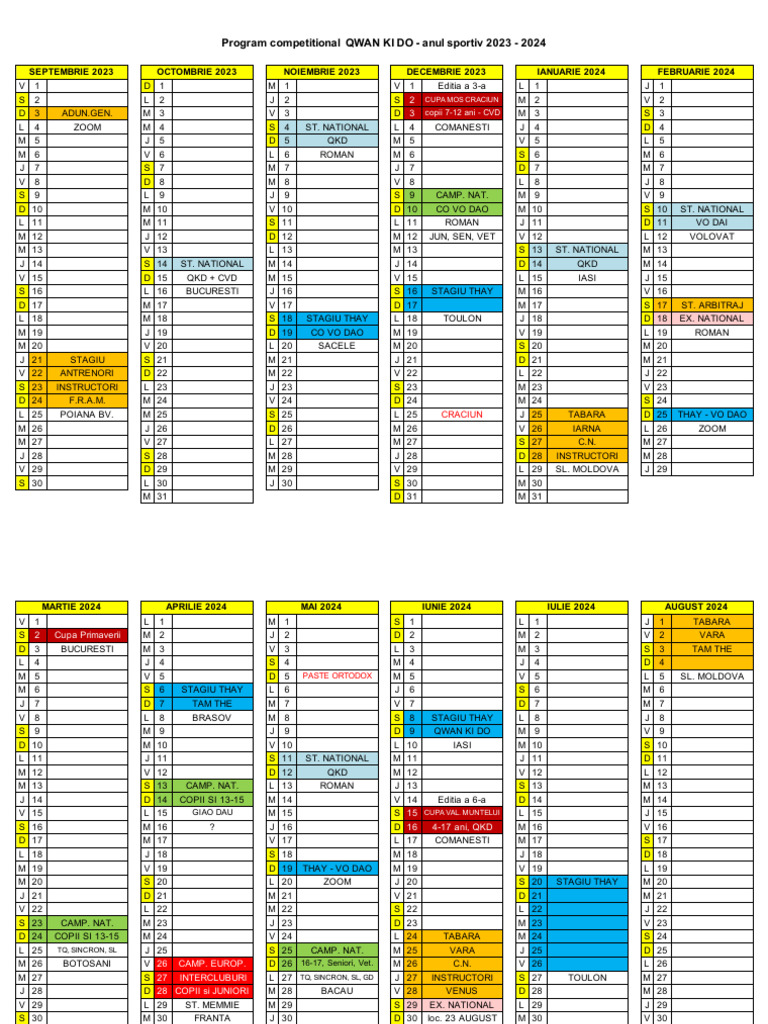Calendar competitional 2023-2024.xls - Compatibility Mode | PDF | Asian ...