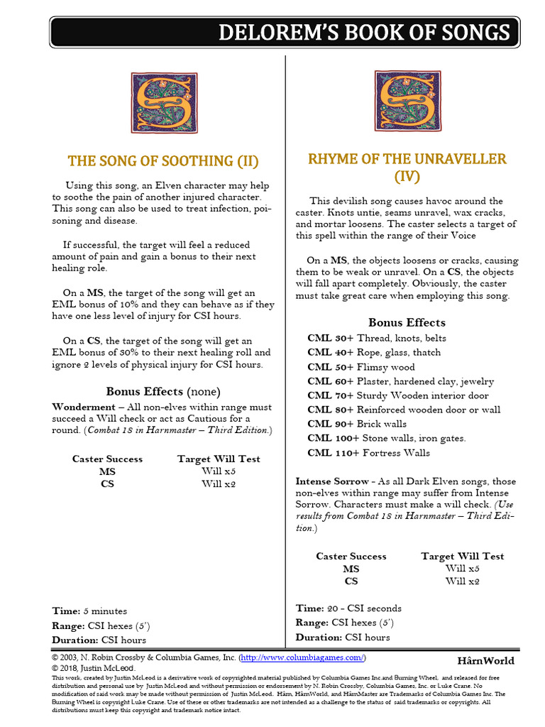 Delorem Book of Songs | PDF