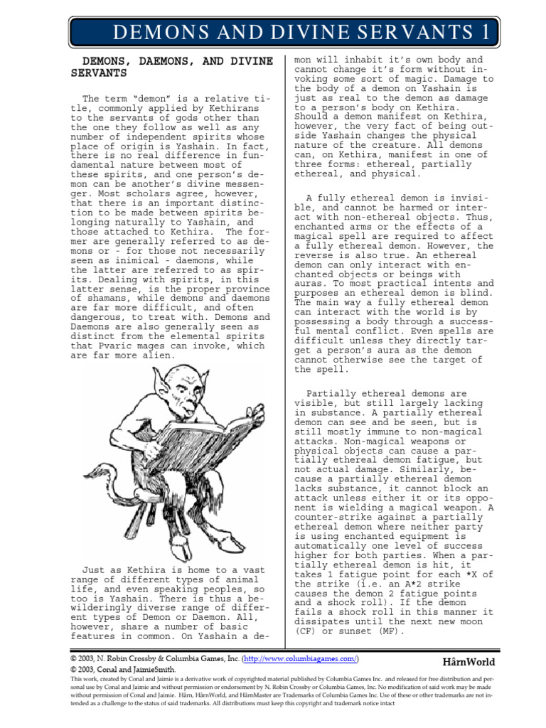Demons and Divine Servants | PDF | Demons | Derivative Work