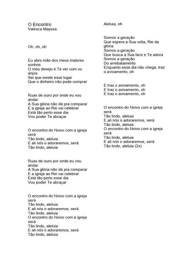 O Encontro - Valesca Mayssa | PDF
