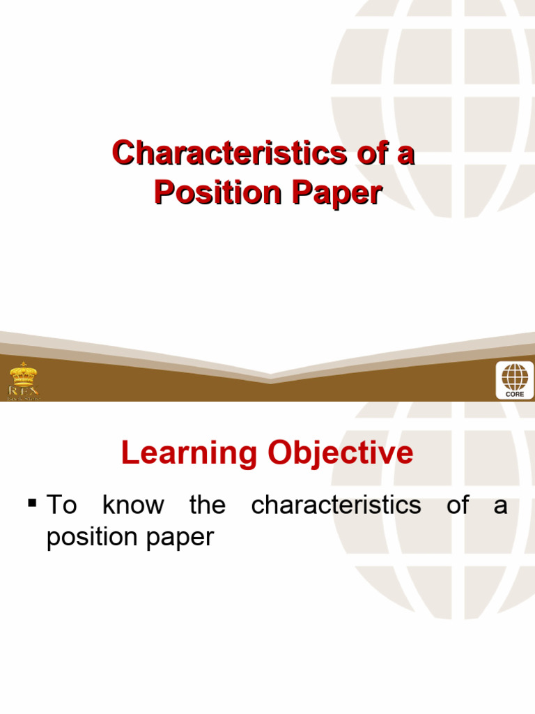 5 Characteristics of A Position Paper | PDF