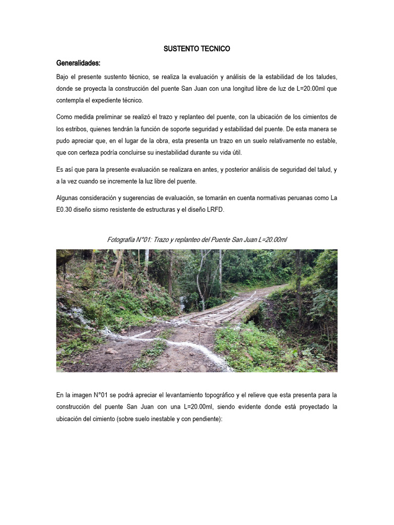 Informe de Sustento Talud | PDF