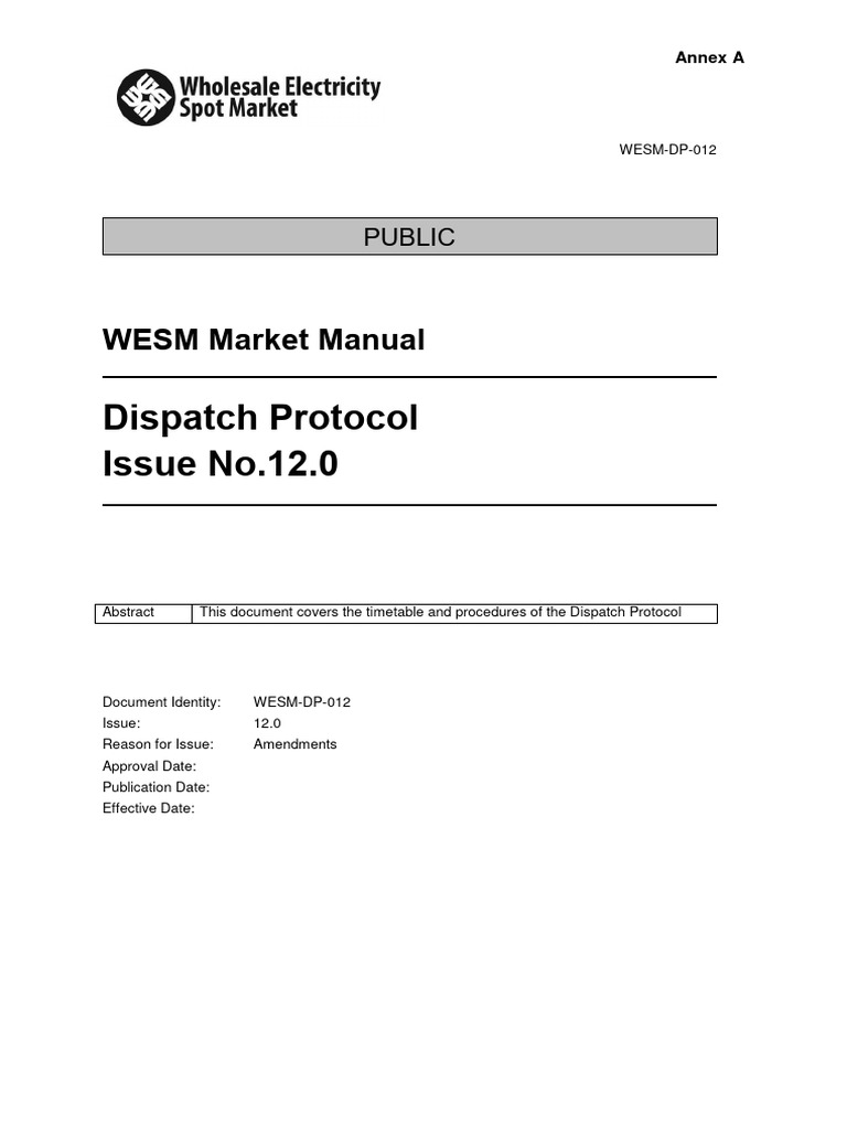 Dispatch Protocol Manual Issue | PDF