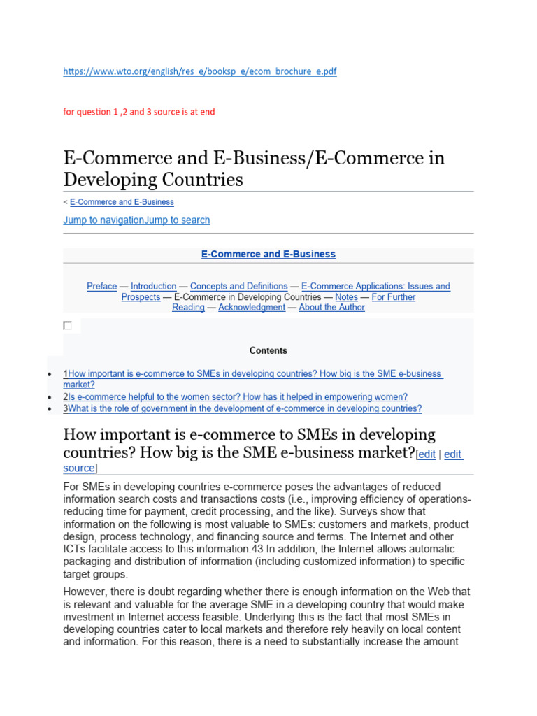 E-Commerce and E-Business/E-Commerce in Developing Countries | PDF