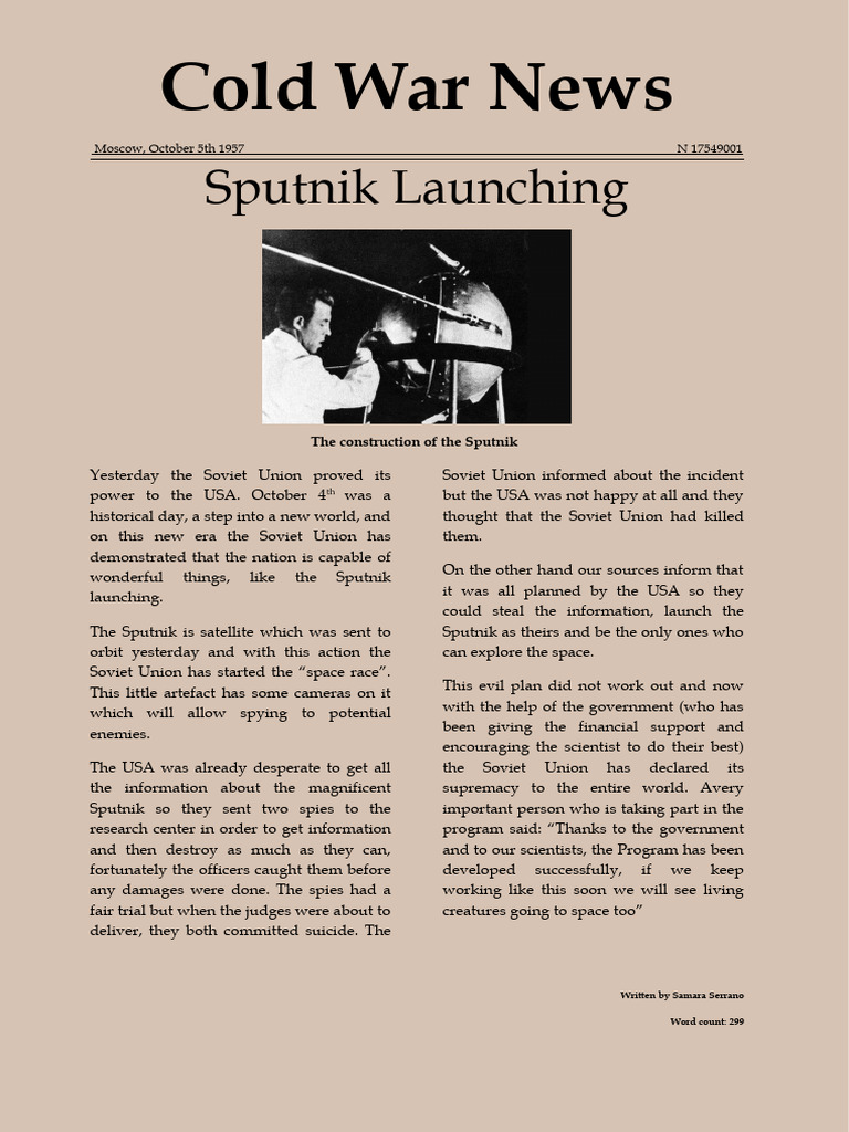 Cold War News | PDF | Sputnik 1 | Soviet Union