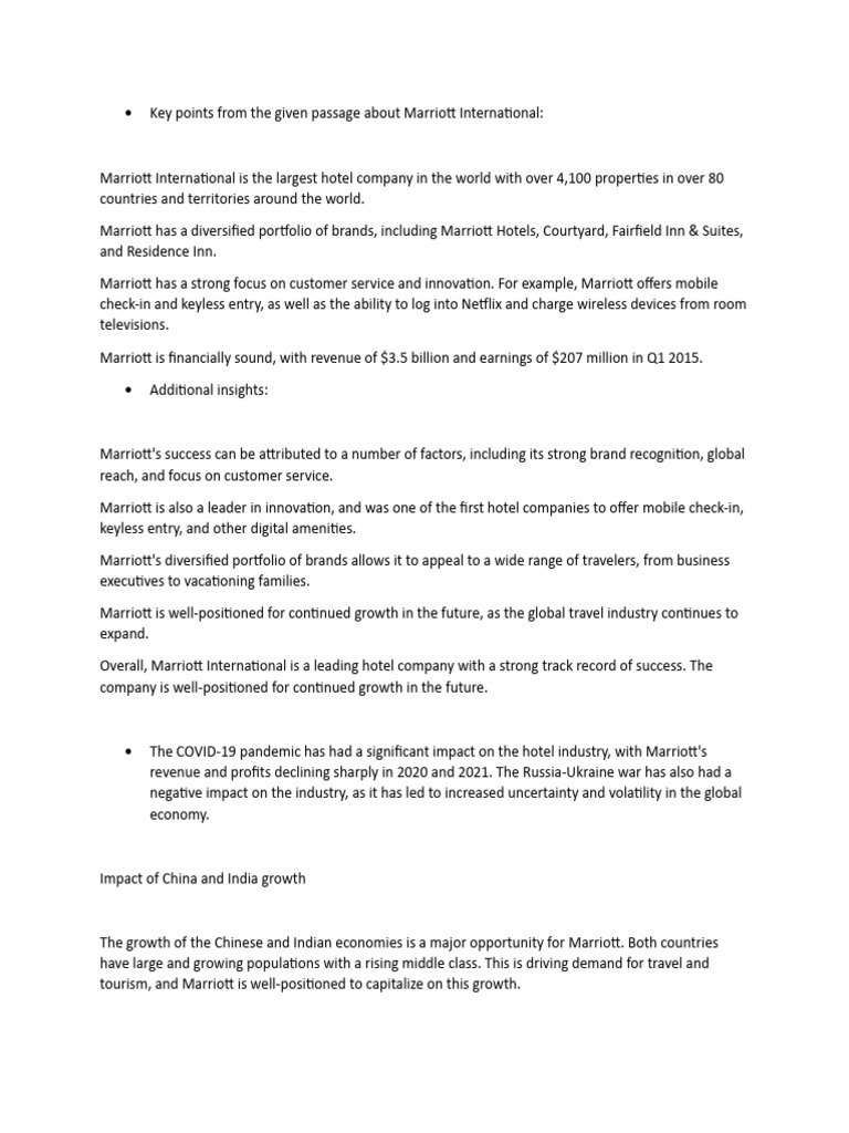 Marriott Case Study | PDF