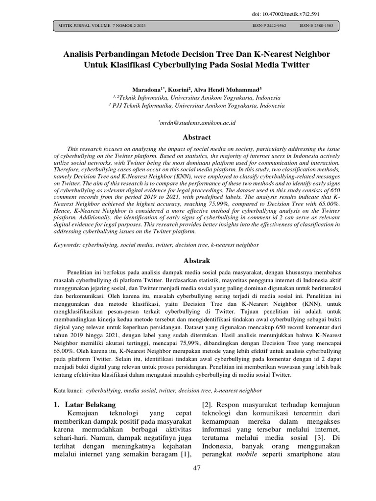 Analisis Perbandingan Metode Decision Tree Dan K-N | PDF | Game & Aktivitas | Komputer