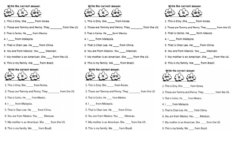 Am Is Are | PDF | Language Arts & Discipline | Self-Improvement