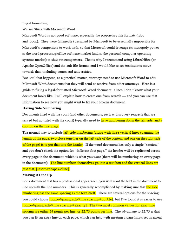 Legal Formatting | PDF