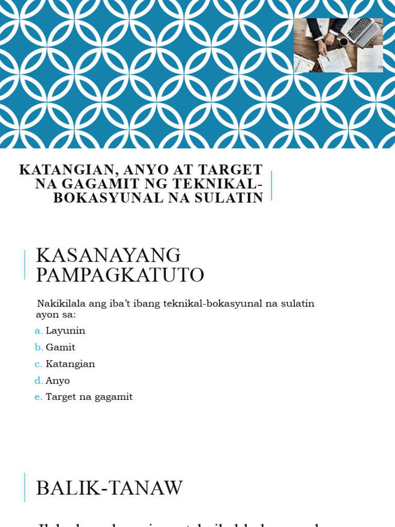 Katangian NG Teknikal-Bokasyunal Na Sulatin | PDF Katangian NG Teknikal-Bokasyunal Na Sulatin | PDF