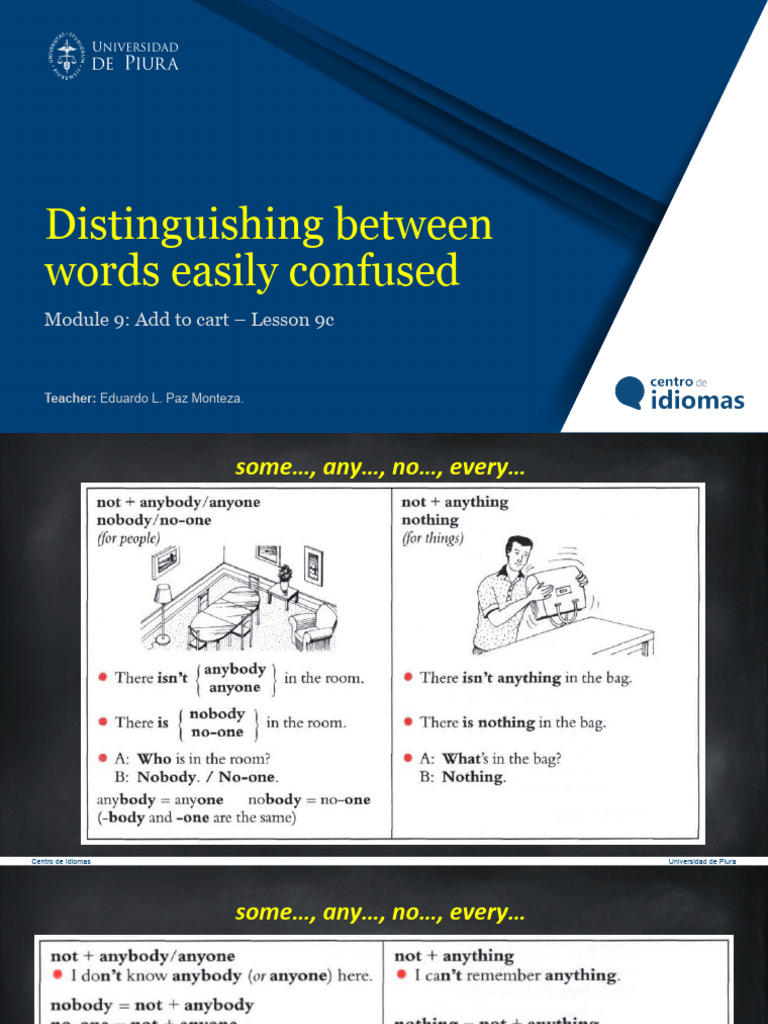 Lesson 9c - Distinguishing Between Words Easily Confused | PDF