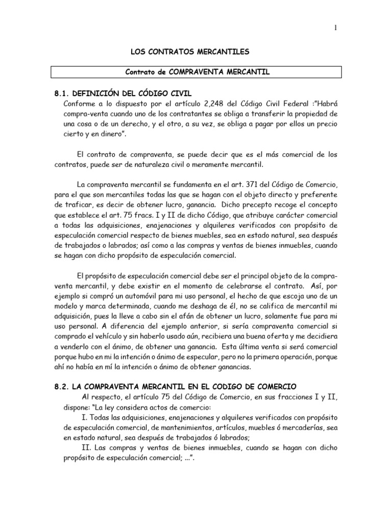 CONTRATOS MERCANTILES | PDF