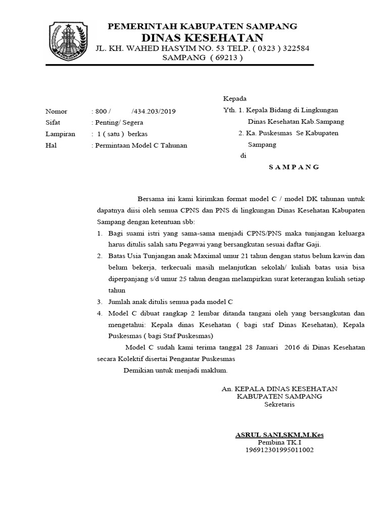 MODEL C Blangko-Tahunan | PDF