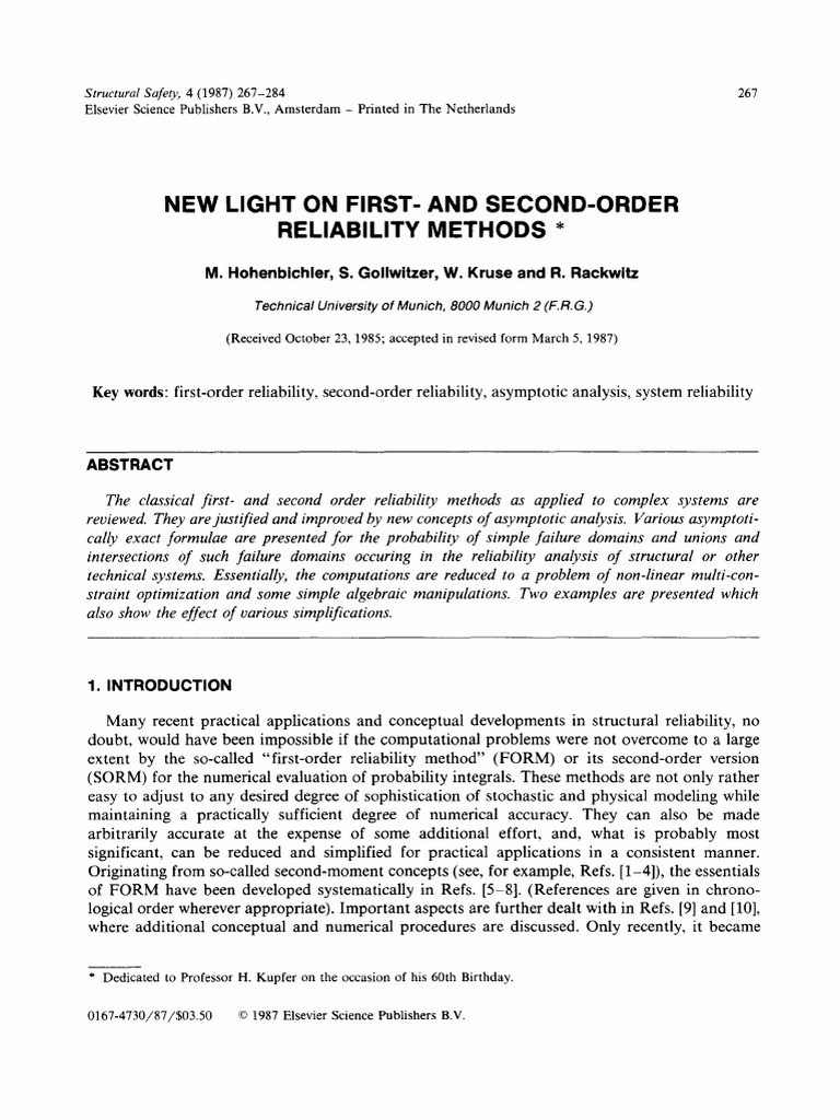 New Light On First - and Second-Order Reliability Methods | PDF