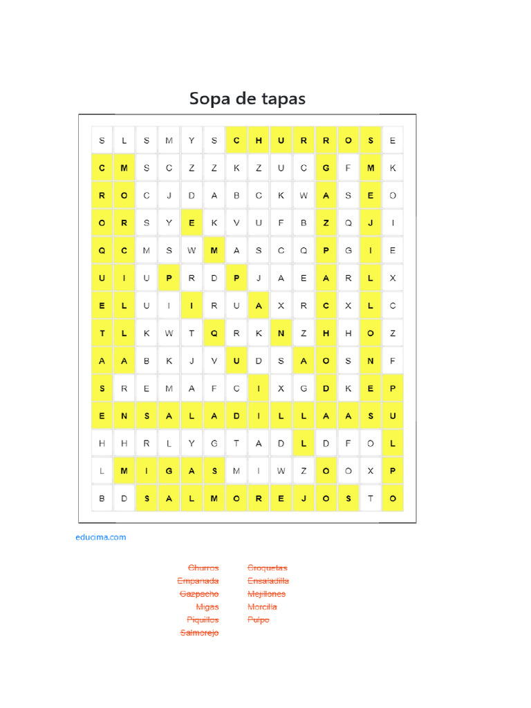 Sopa de Tapas Resuelto | PDF