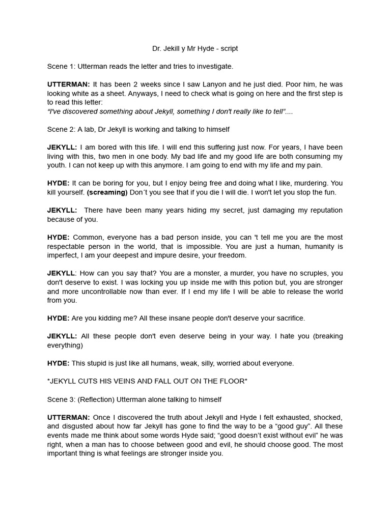 Dr. Jekill y Mr Hyde - script | PDF