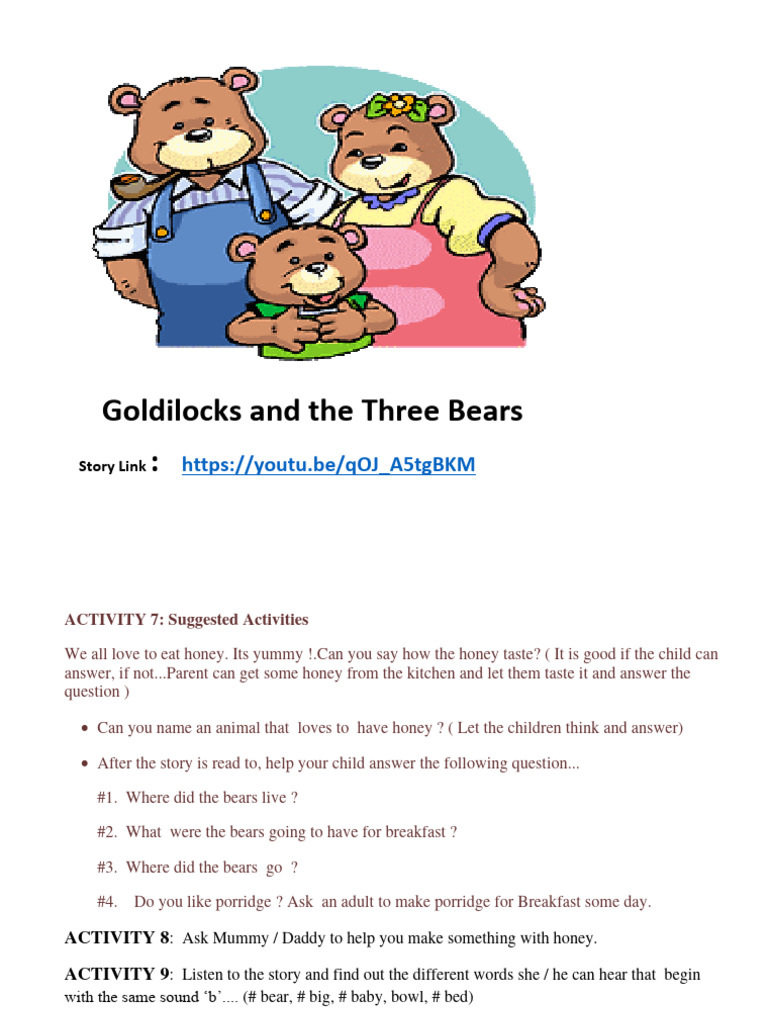 Goldilocks and The Three Bears-1 | PDF