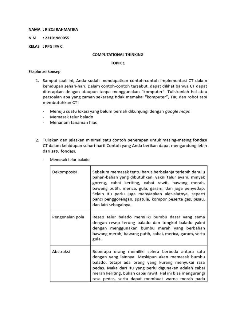 Topik 1 Eksplorasi Konsep | PDF