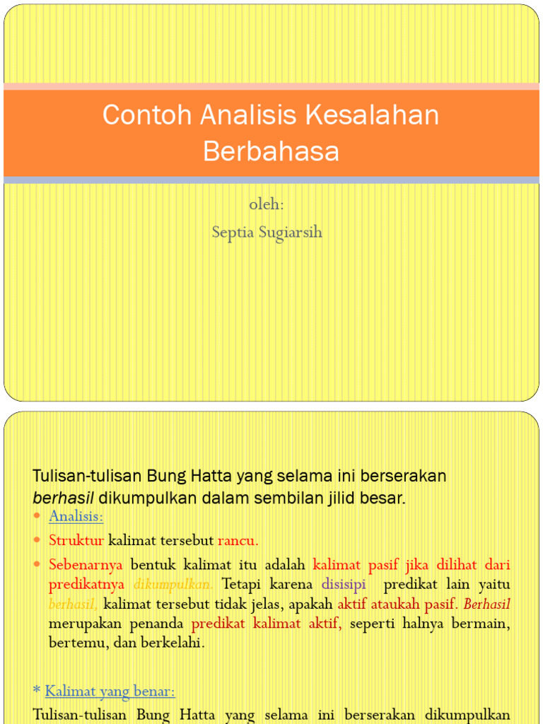 Anlisis Kesalahan Berbahasa | PDF