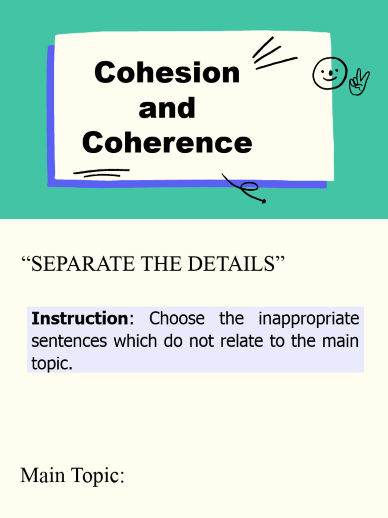 Coherence and Cohesion Activity | PDF | Sentence (Law)