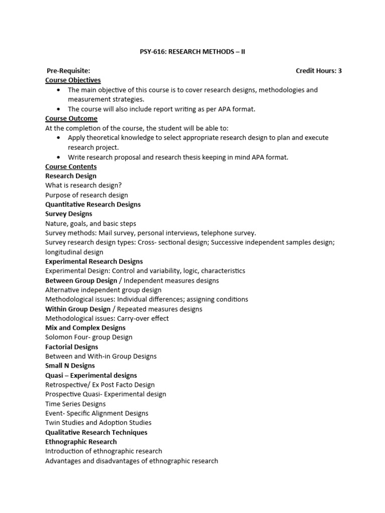 Research Method - II | PDF | Methodology | Case Study