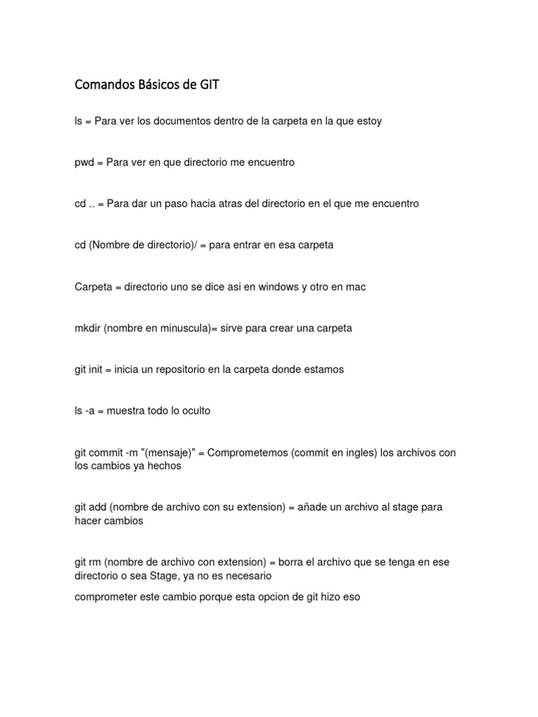 Comandos Básicos de GIT | PDF